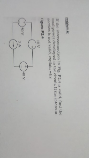 Solved If the interconnection in Fig. P2.4 is valid, find | Chegg.com