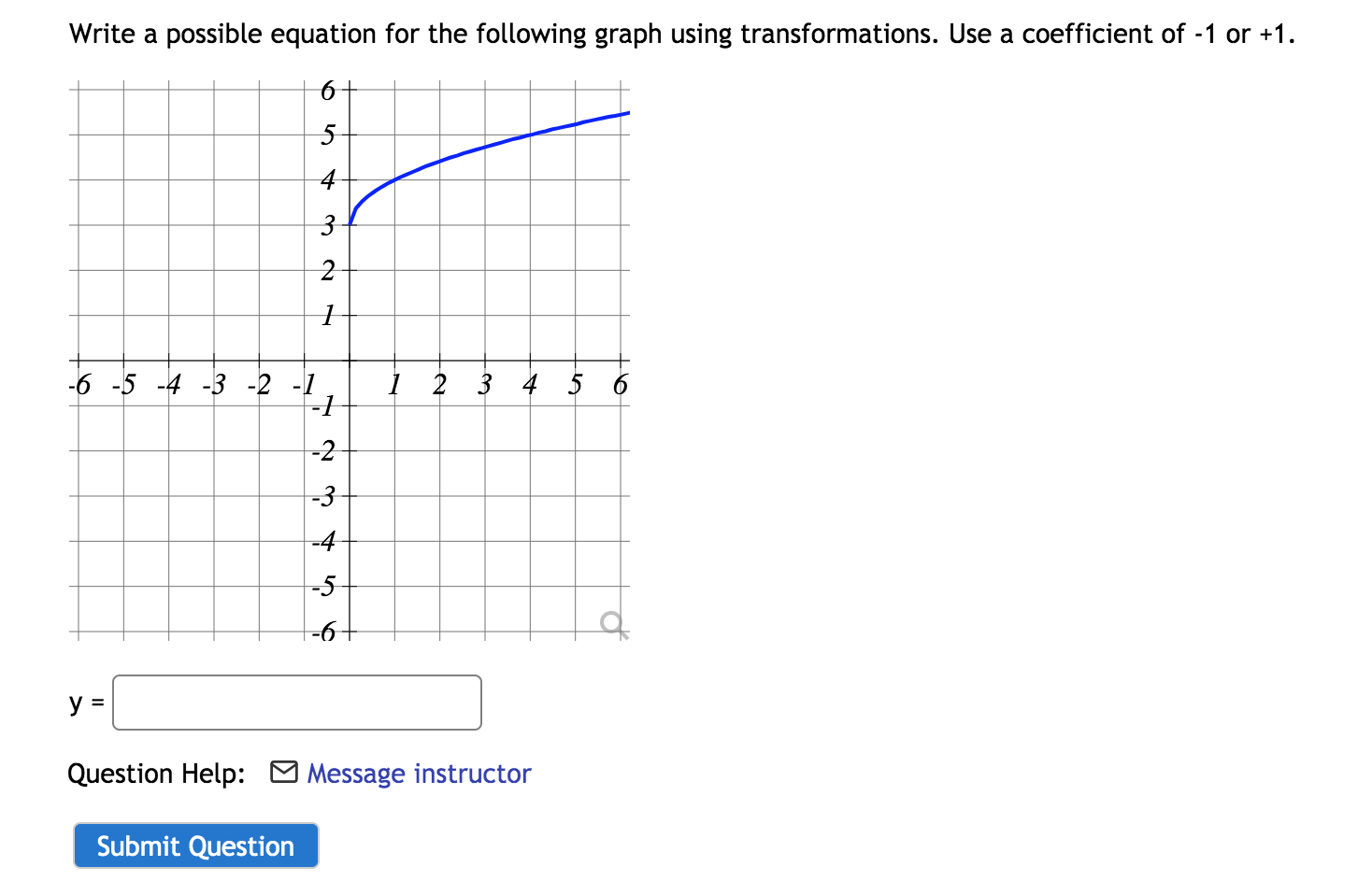 Solved Write A Possible Equation For The Following Graph