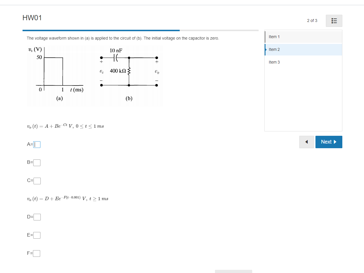 Solved The voltage waveform shown in (a) is applied to the | Chegg.com
