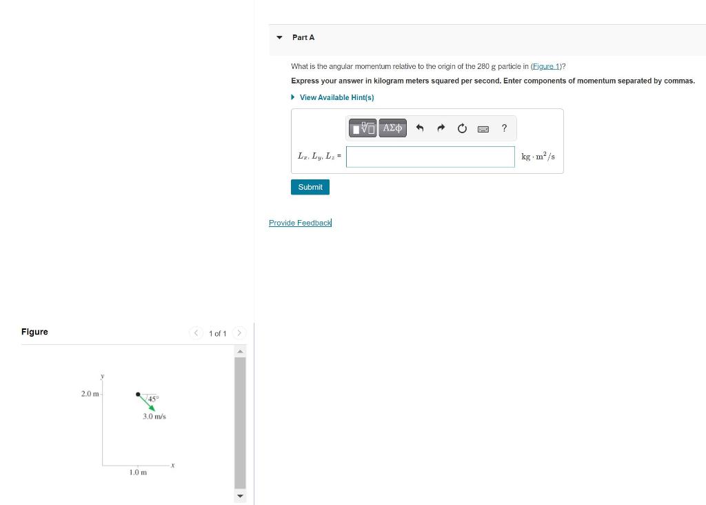 Solved What is the angular momentum relative to the origin | Chegg.com