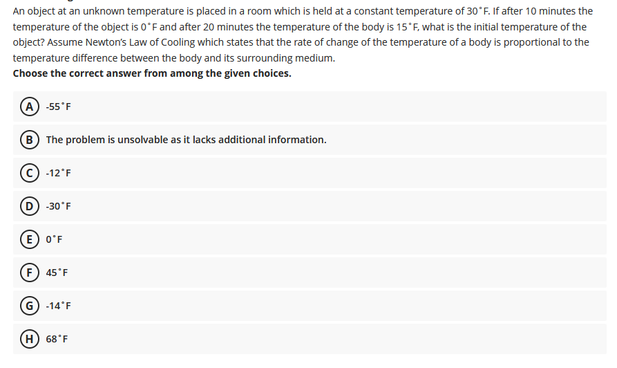 Solved An object at an unknown temperature is placed in a | Chegg.com