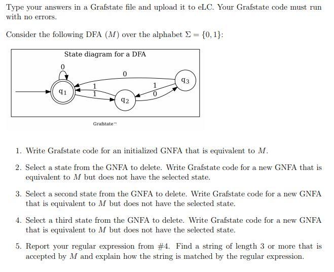 Type your answers in a Grafstate file and upload it | Chegg.com
