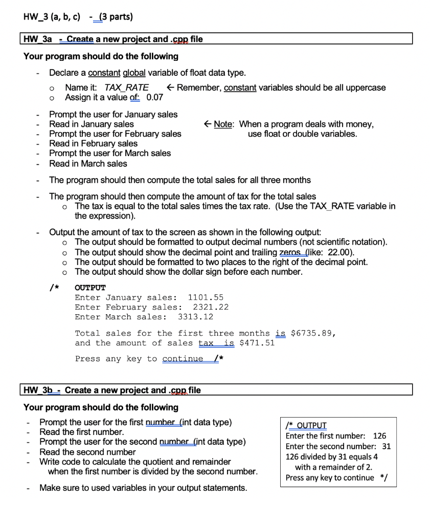 Solved HW_3 (a, b, c) -_(3 parts) HW_3a - Create a new | Chegg.com