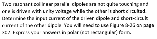 Two resonant collinear parallel dipoles are not quite | Chegg.com