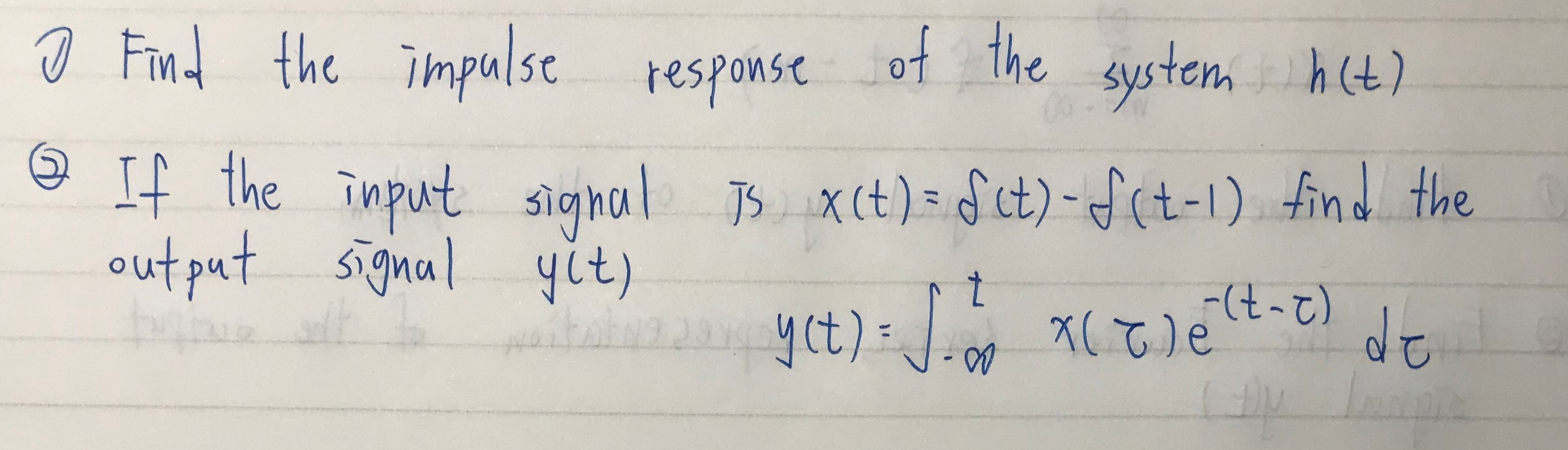 Solved If of the input signal X(t) and output signal yl to a | Chegg.com