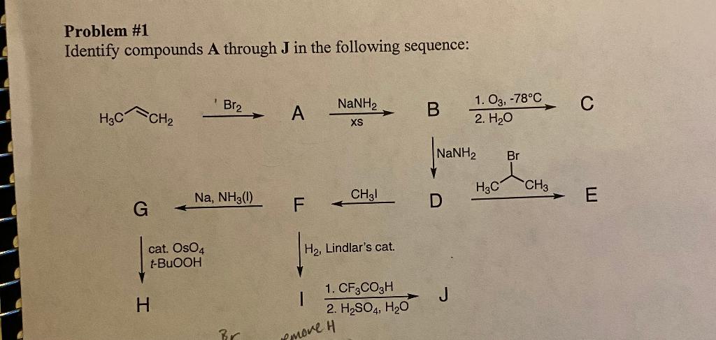 Solved Problem \#1 Identify compounds A through J in the | Chegg.com