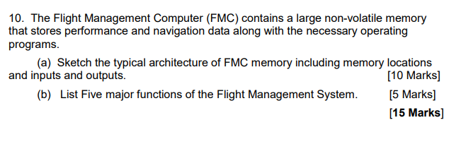 Solved 10. The Flight Management Computer (FMC) contains a | Chegg.com