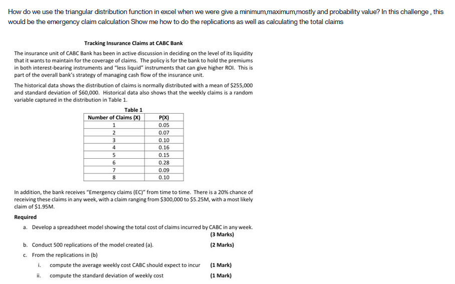 Solved How do we use the triangular distribution function in | Chegg.com