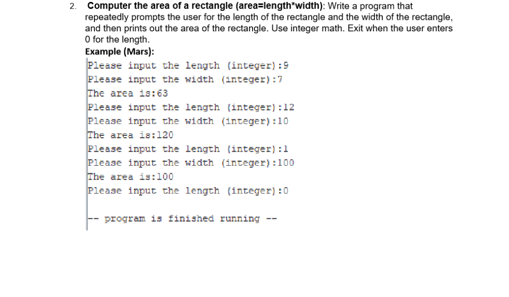 Solved 2. Computer the area of a rectangle | Chegg.com