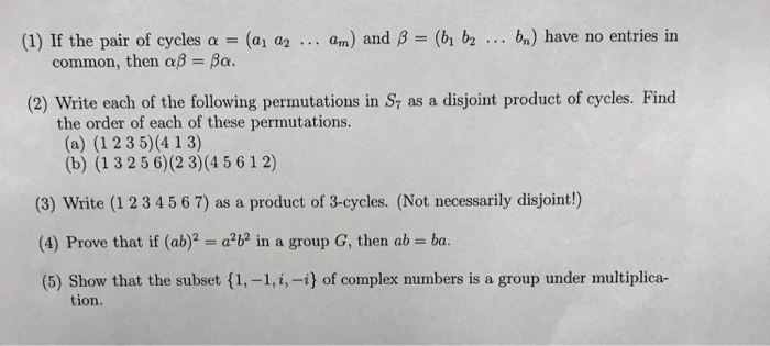Solved MATH 366. This is Abstract Algebra, which is 4 levels | Chegg.com