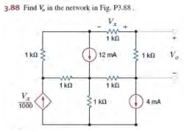 Solved 3.88 ﻿Find Va in ﻿the network in ﻿Fig. P3.88. ﻿use | Chegg.com
