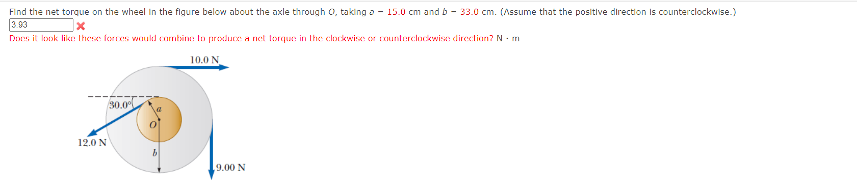 Solved Find the net torque on the wheel in the figure below | Chegg.com