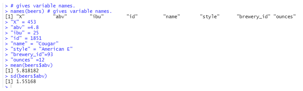Solved 11. The microbeers.csv dataset is a random sample of | Chegg.com