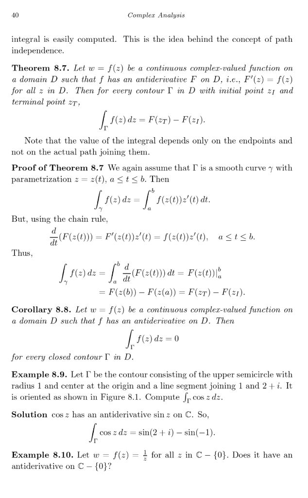 Solved Chapter 8 Contour Integrals and Path Independence Let | Chegg.com
