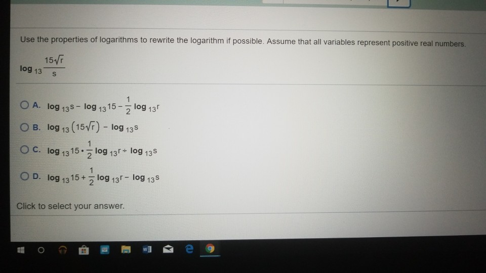 Solved Use the properties of logarithms to rewrite the | Chegg.com