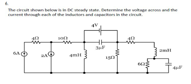 Solved The circuit shown below is in DC steady state. | Chegg.com