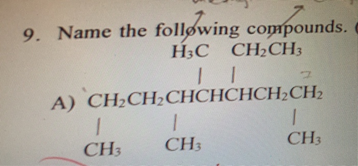 Solved Name the following compounds. | Chegg.com