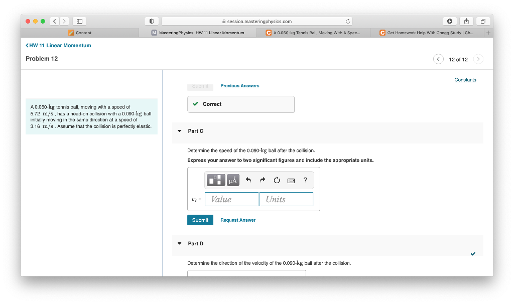 Solved a 0 session.masteringphysics.com M MasteringPhysics: | Chegg.com