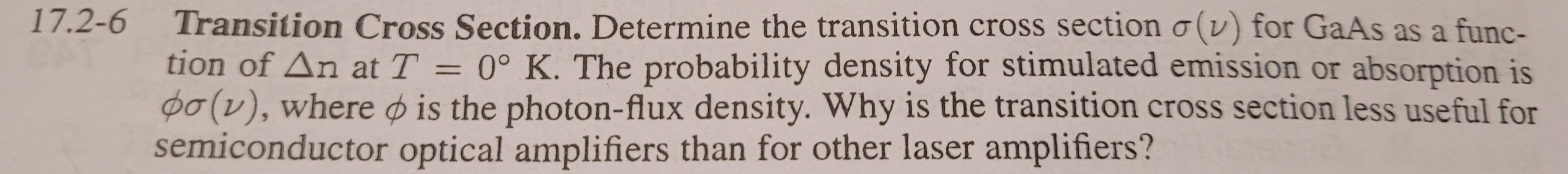 17.2-6 Transition Cross Section. Determine the | Chegg.com