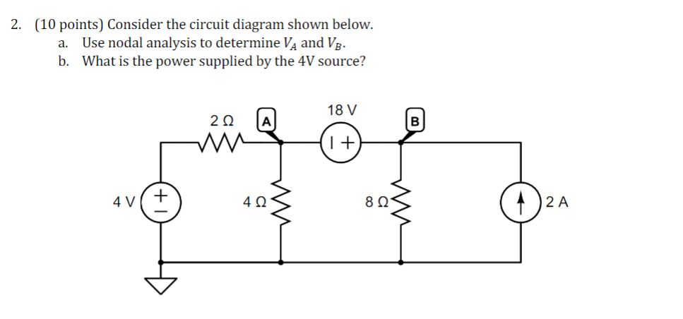 Solved 2. (10 points) Consider the circuit diagram shown | Chegg.com