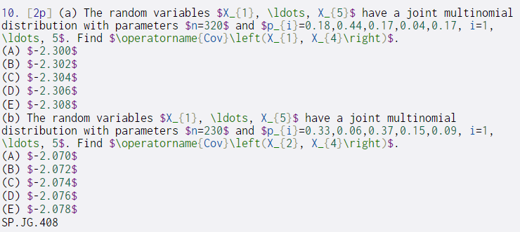 Solved 10. [2p] (a) The random variables $X_{1}, \ldots, | Chegg.com