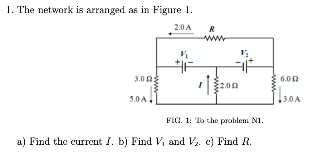 Solved 1. The network is arranged as in Figure 1. FIG. 1: To | Chegg.com