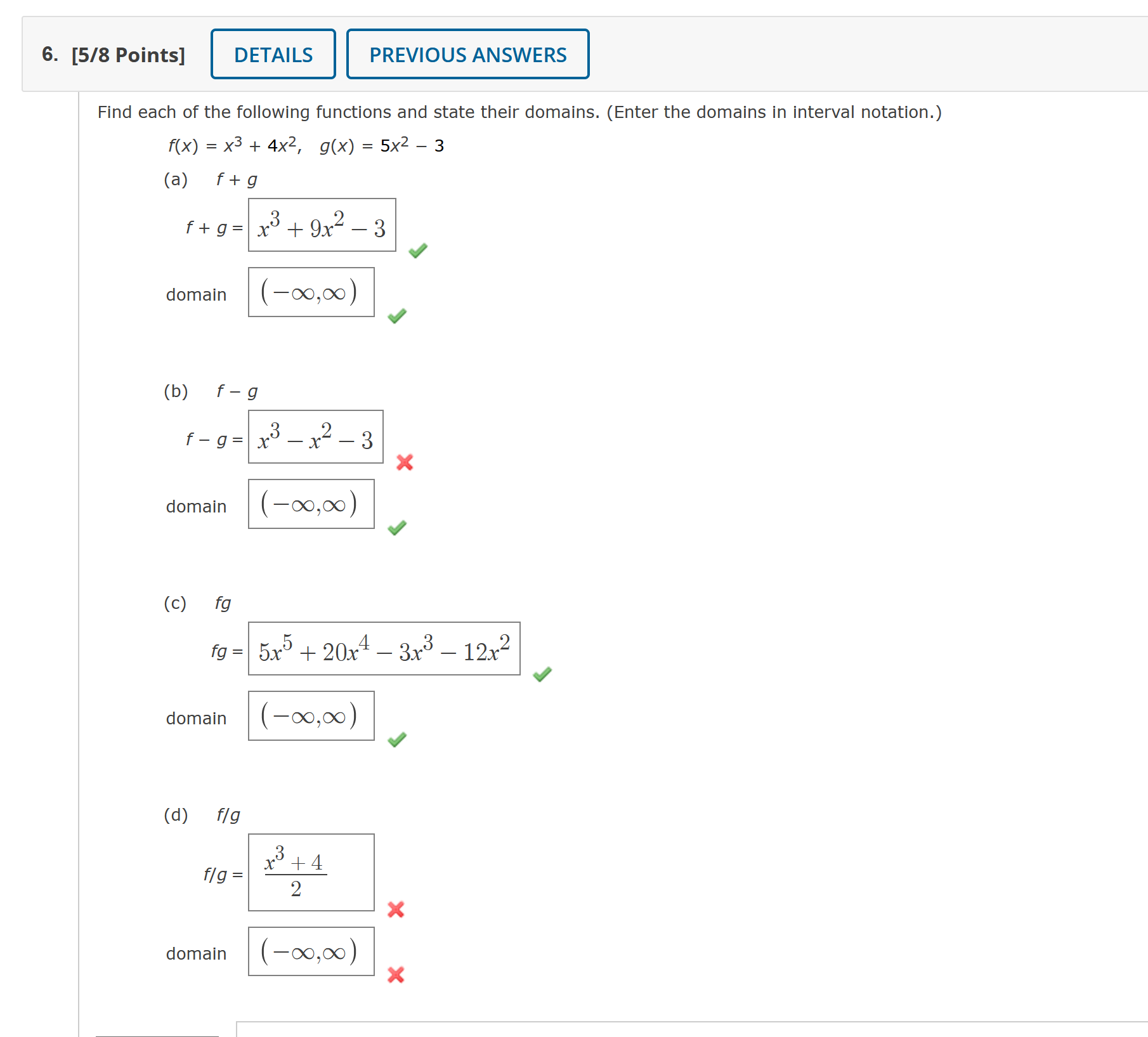 Solved Find each of the following functions and state their | Chegg.com