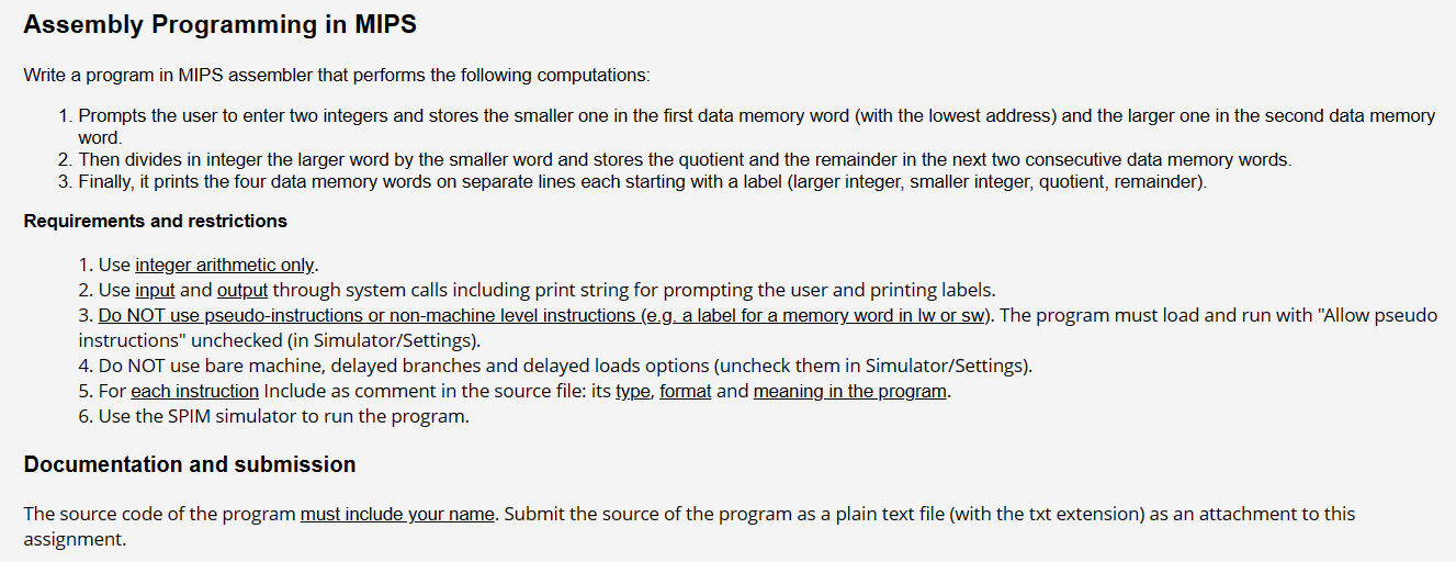 Solved Assembly Programming in MIPS Write a program in MIPS | Chegg.com Solved Assembly Programming in MIPS Write a program in MIPS | Chegg.com