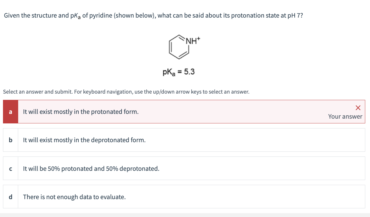 Solved Given the structure and pKa of pyridine (shown | Chegg.com