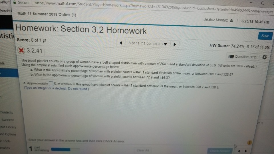 Solved ? Secure https://www.mathxl.com Student | Chegg.com