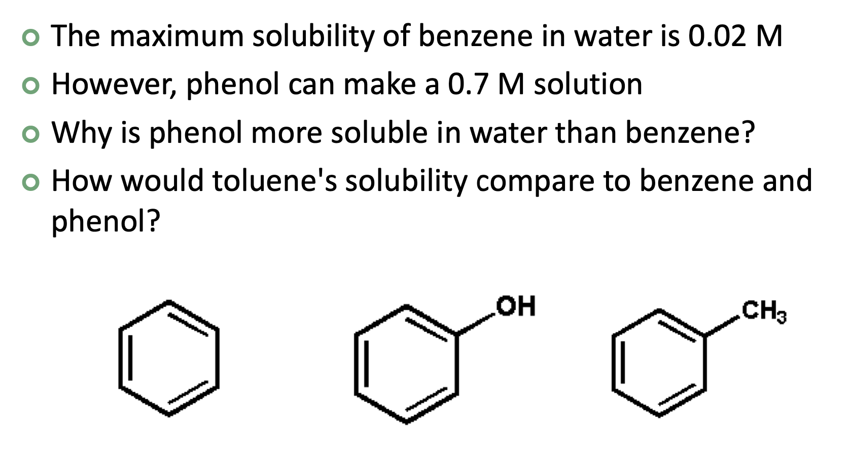 Solved The maximum solubility of benzene in water is 0.02M | Chegg.com