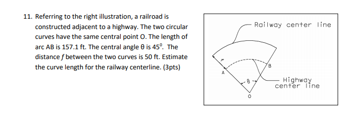 Solved Railway center line 11. Referring to the right | Chegg.com
