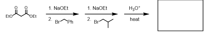 Solved 1. NaOET 1. NaOEt H30* Eto Vet 2. 2. Ph heat Br Br | Chegg.com