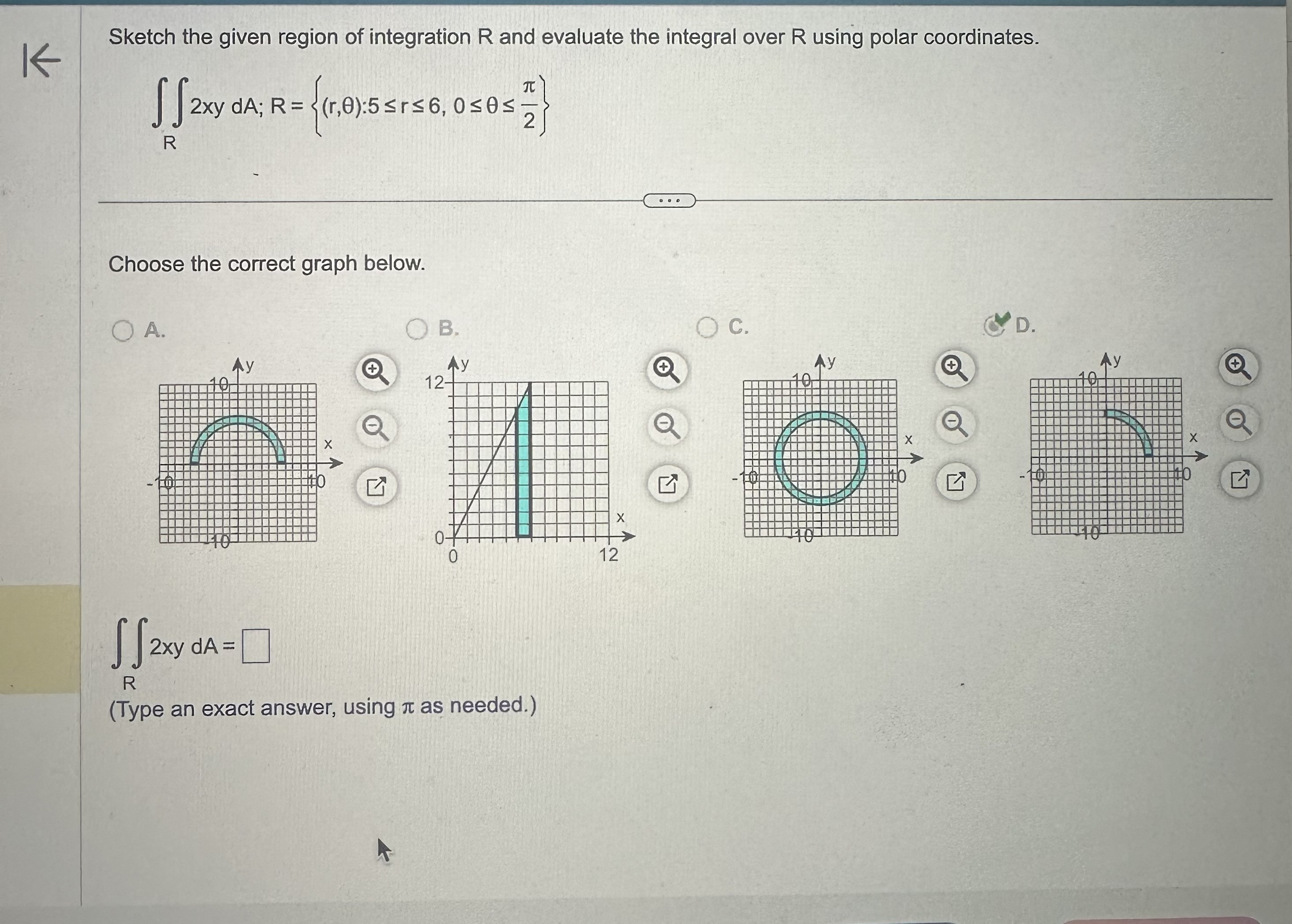 Solved Sketch the given region of integration R and evaluate | Chegg.com