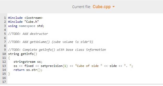 Solved Shape class (shape.h) Complete the header of Shape by | Chegg.com