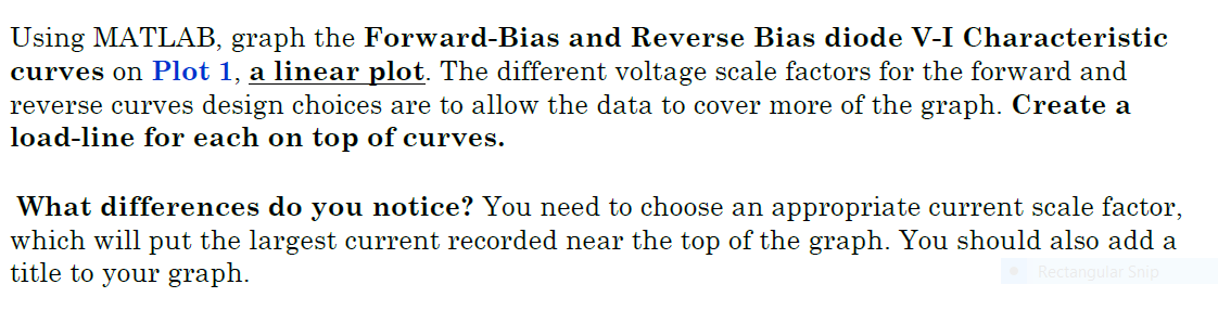 Using MATLAB, graph the Forward-Bias and Reverse Bias | Chegg.com