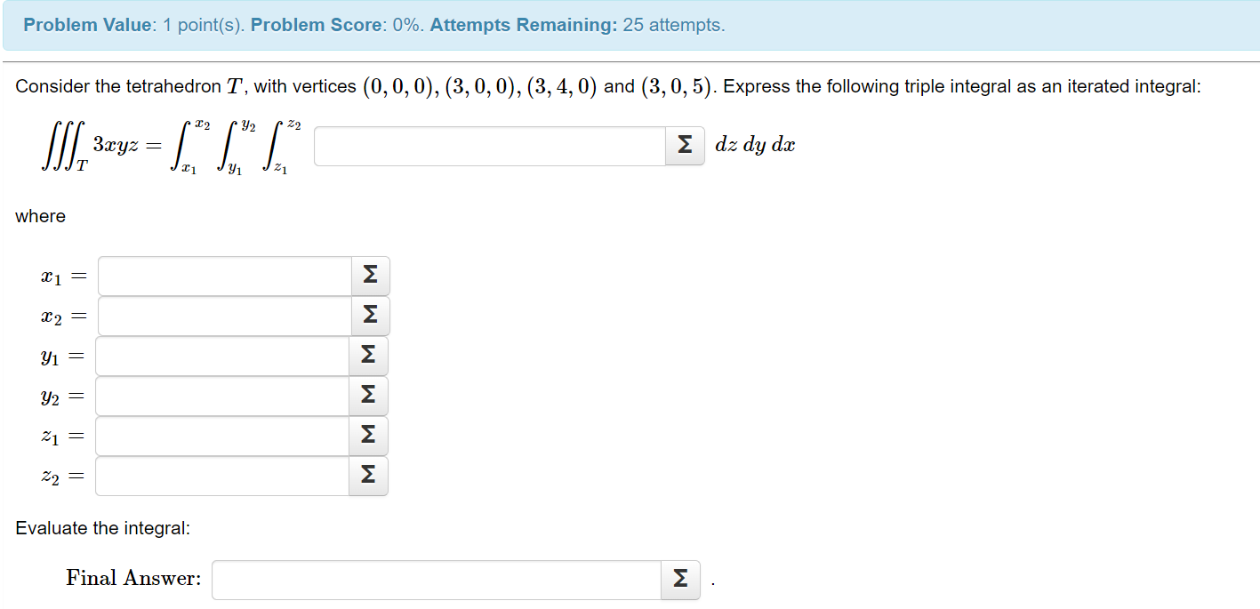 Solved Problem Value 1 Points Problem Score 0 2115