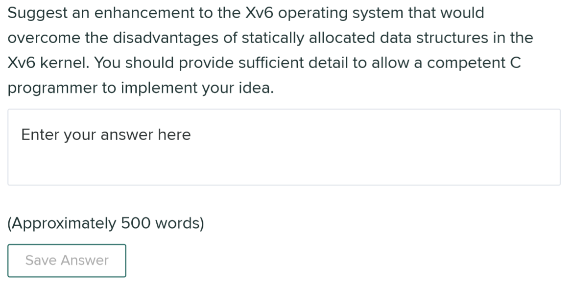 Xv6 kernel enhancement The Xv6 operating has a | Chegg.com