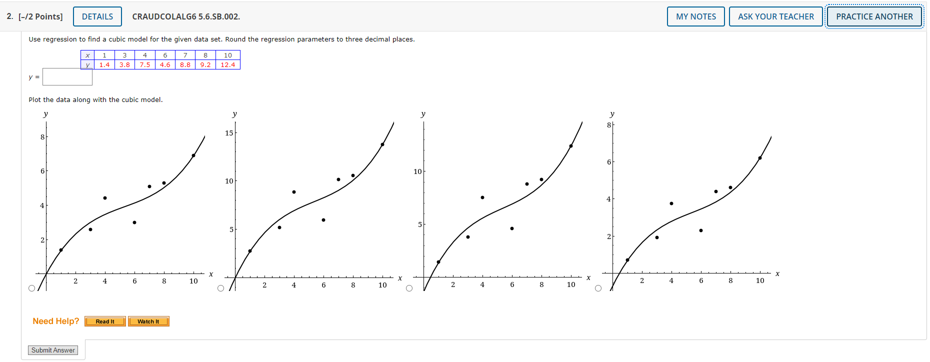 2. [-/2 Points] DETAILS CRAUDCOLALG6 5.6.SB.002. Use | Chegg.com