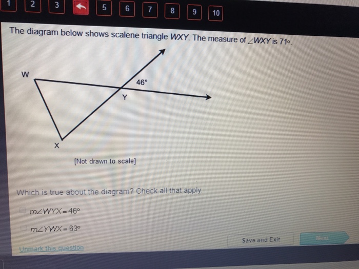 Solved The diagram below shows scalene triangle WXY. The | Chegg.com