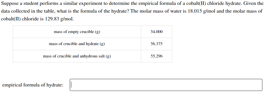 Solved Suppose a student performs a similar experiment to | Chegg.com