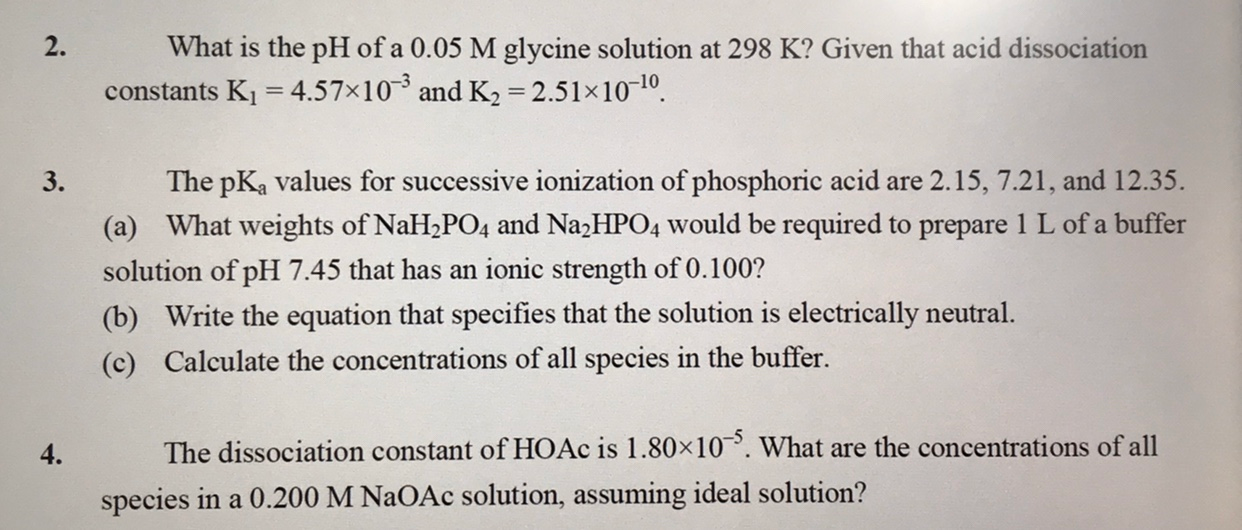 Solved What is the pH of a 0.05 M glycine solution at 298 K? | Chegg.com