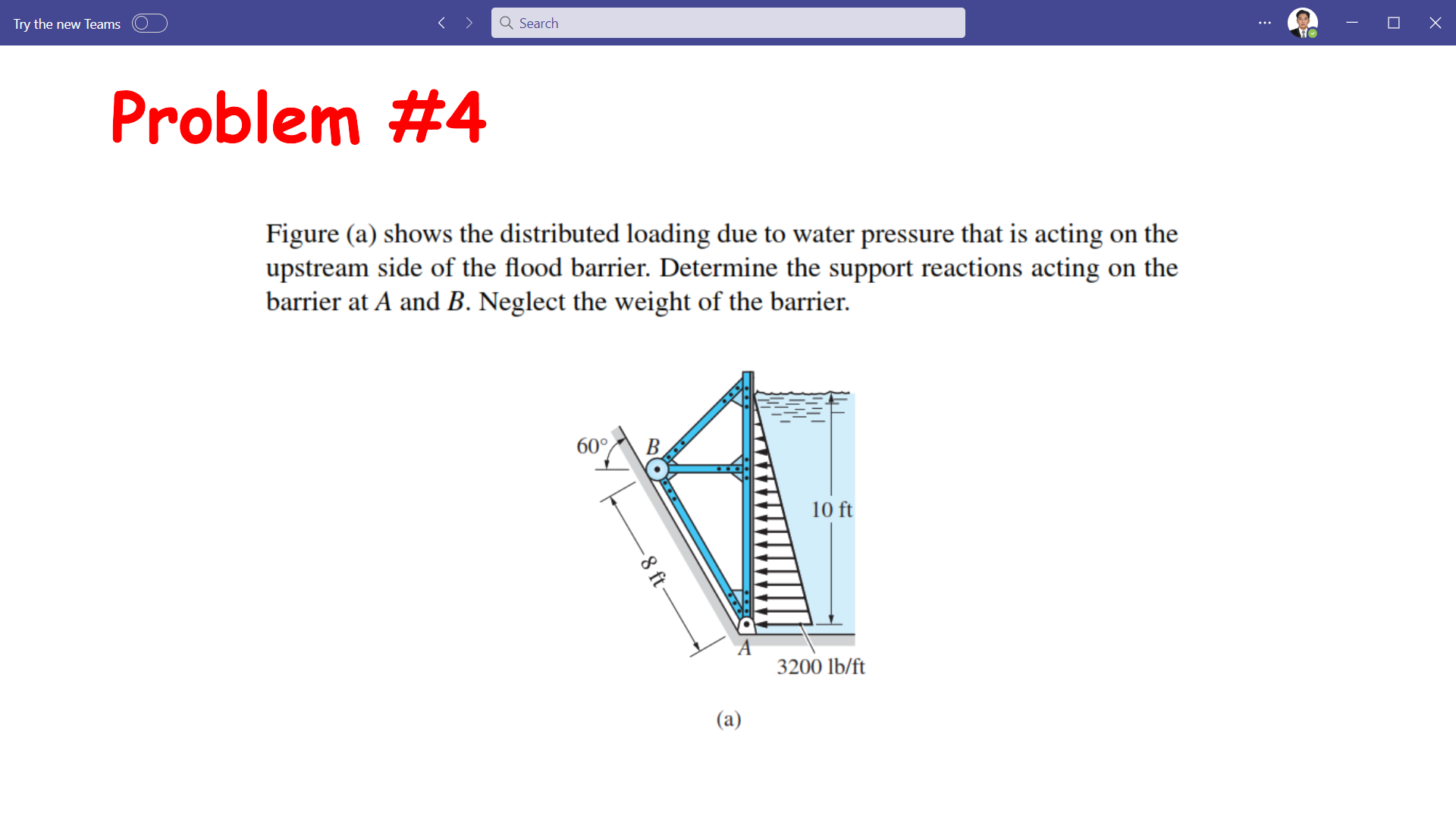 Solved Problem #4Figure (a) ﻿shows the distributed loading | Chegg.com