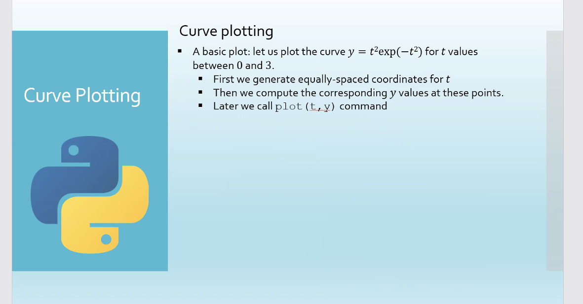 Solved Curve Plotting A Basic Plot Let Us Plot The Curve Y