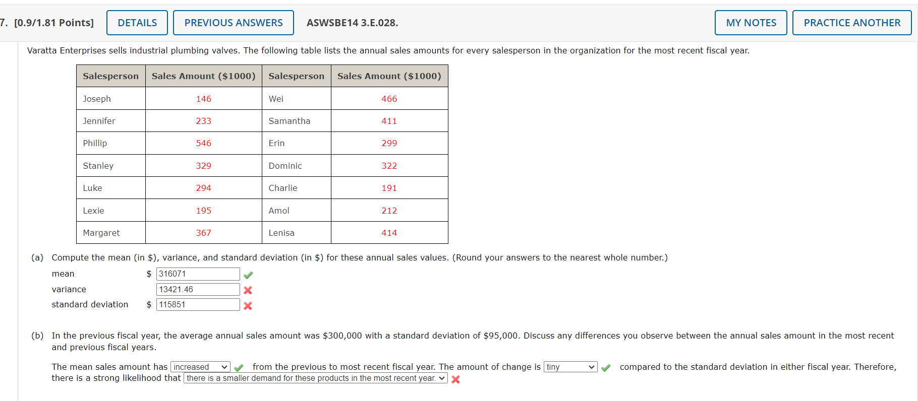 Solved HelloI need help solving the Variance and the | Chegg.com