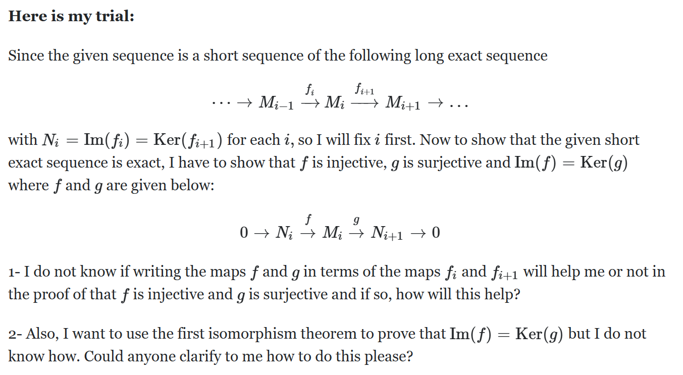 Solved Problem 1147 Use The Definitions Of Exact Sequence 
