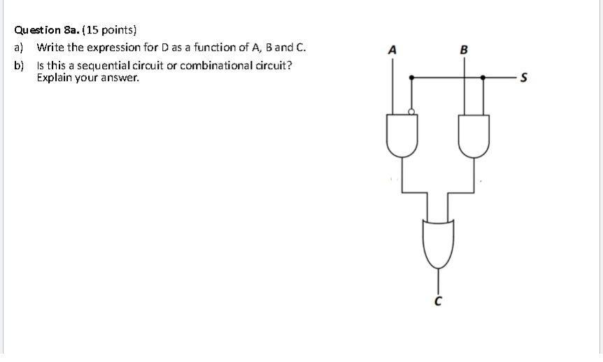 Solved Question 8a. (15 points) a) Write the expression for | Chegg.com