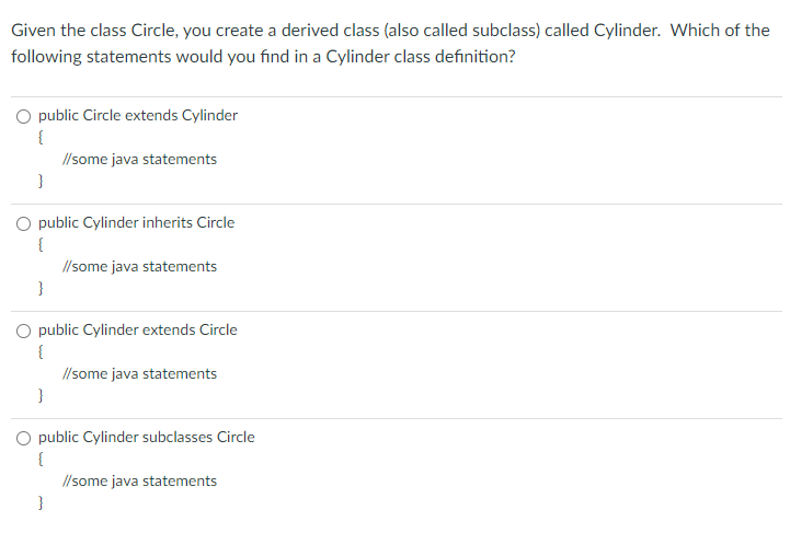 Solved Given the class Circle, you create a derived class | Chegg.com