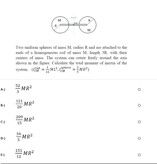 Solved M M Two uniform spheres of mass M, radius R and are | Chegg.com