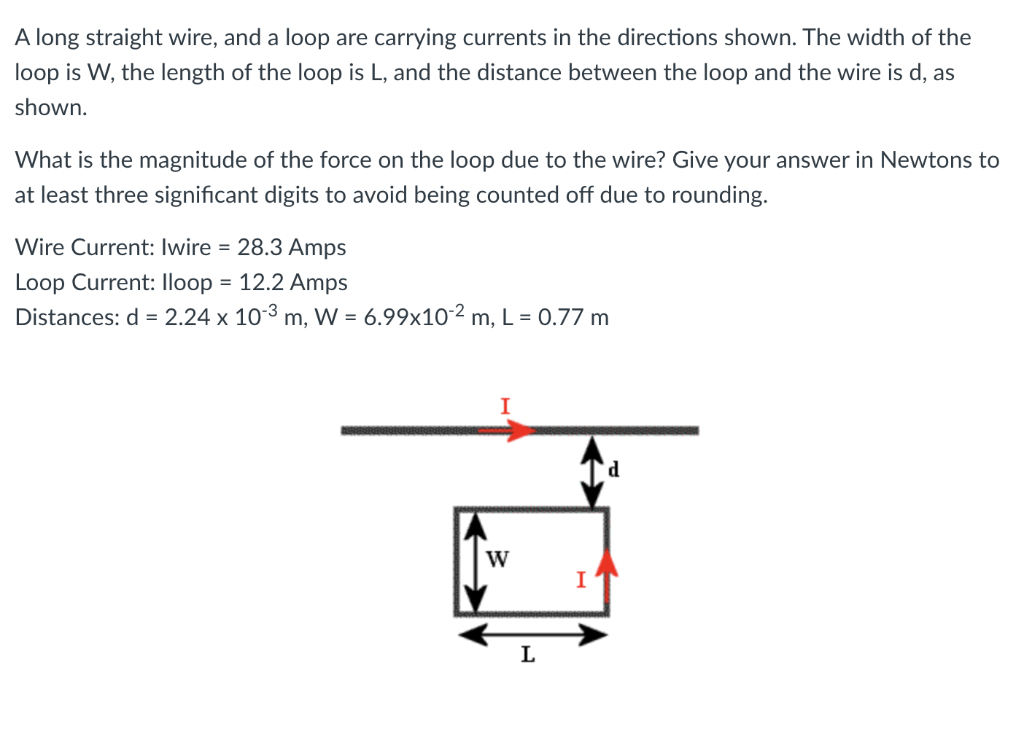 Solved A long straight wire, and a loop are carrying | Chegg.com